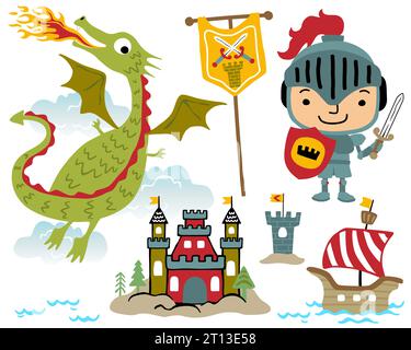 Cartoon prince holding sword and shield Stock Vector Image & Art - Alamy