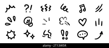 Line movement effect element, cartoon emotion effect decoration icon ...