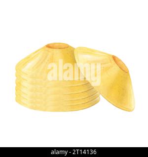 Watercolor drawing set of sport or road red high and low yellow plastic ...