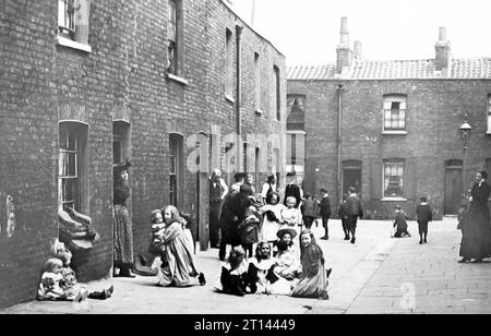 Slum housing in London, Victorian period Stock Photo - Alamy