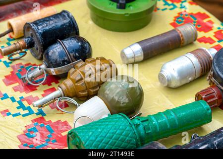 Ammunition. Grenade launchers and flame throwers. Mines. Concept Bomb ...