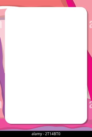 A vibrant and playful border frame featuring planets and a rocket in ...