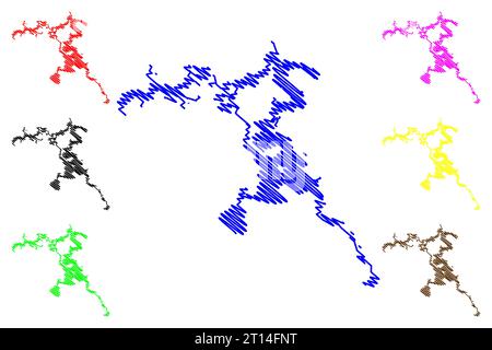 Lake Seliger (Russia, Russian Federation, Tver Oblast) map vector ...
