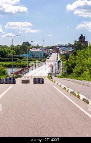 Moscow region. A view of the bridge through the Moskva River between ...