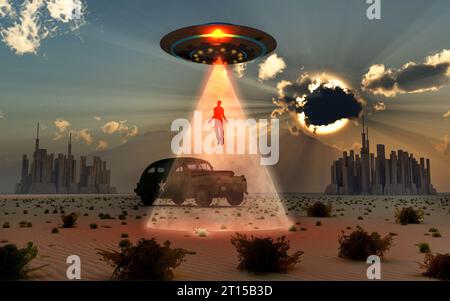 A Human Male , Being Abducted By Aliens Stock Photo - Alamy
