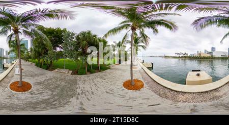 360° view of 360 equirectangular photo Museum Park Downtown Miami - Alamy