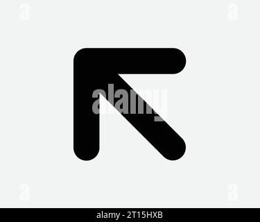Top Left Arrow Point Pointing Direction Navigation Black White Silhouette Sign Symbol Icon ...