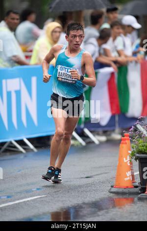 José Alejandro Barrondo of Guatemala competing in the men’s 20k walk at the World Athletics ...
