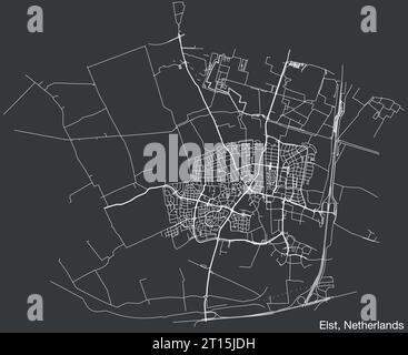 Street roads map of ELST, NETHERLANDS Stock Vector Image & Art - Alamy