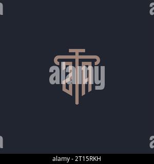ZA logo initial with pillar icon design, luxury monogram style logo for ...