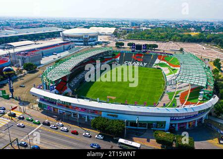 León stadium, Club León soccer stadium, aerial view of the city of León ...