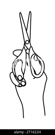 Hand holding Scissors Hand drawn cartoon Vector Stock Vector Image ...