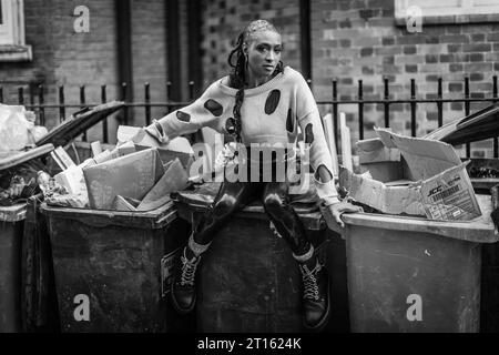 A model photoshoot in Mayfair, London Stock Photo - Alamy
