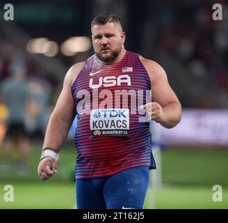 Joe Kovacs of the USA competing in the men’s shot put final at the ...