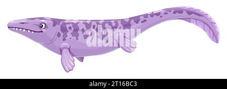 Cartoon Tylosaurus dinosaur character. Isolated prehistoric aquatic ...