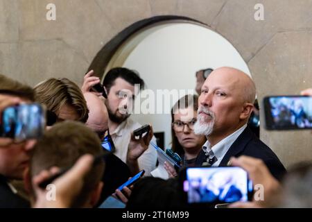 Rep. Chip Roy (R-Texas) speaks with a reporter at the U.S. Capitol ...