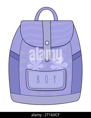 Cute simple blue backpack, vector color illustration Stock Vector Image ...
