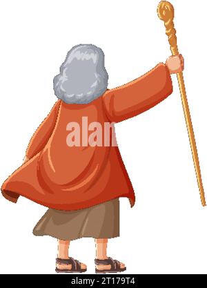 A vector cartoon illustration of Moses from the religious Bible story ...