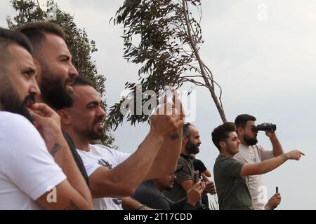 Marjayoun. 11th Oct, 2023. The Israeli border town Metula adjacent to ...