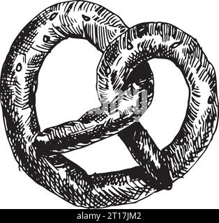 Pretzel illustration, drawing, engraving, ink, line art Stock Vector ...