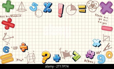 Math Tools Formula Border Notebook with Checkered Background ...