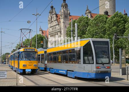 Tram, Leipziger Verkehrsbetriebe, Roßplatz, Leipzig, Sachsen ...
