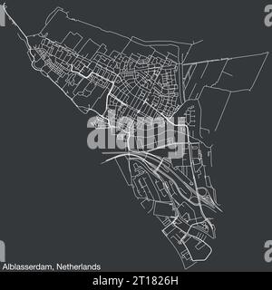Street roads map of ALBLASSERDAM, NETHERLANDS Stock Vector Image & Art ...