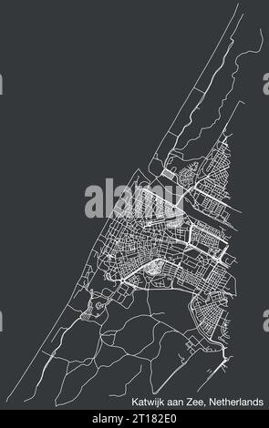 Street roads map of KATWIJK AAN ZEE, NETHERLANDS Stock Vector Image ...