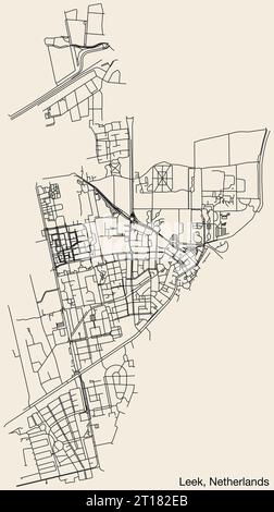 Street roads map of LEEK, NETHERLANDS Stock Vector Image & Art - Alamy