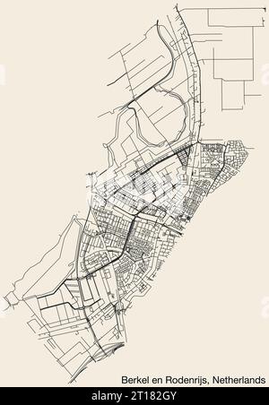 Street roads map of BERKEL EN RODENRIJS, NETHERLANDS Stock Vector Image ...