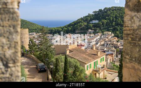 Panorama Stadtansicht Altstadt, Capdepera, Mallorca, Spanien Stock ...