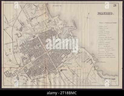 PALERMO: Antique town plan. City map. Italy. BRADSHAW, 1890 Stock Photo ...