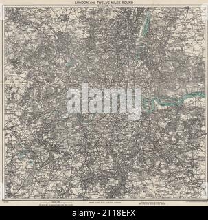 'LONDON AND TWELVE MILES ROUND'. Greater London. WARD LOCK 1951 old map ...