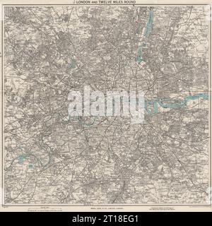 LONDON & TWELVE MILES ROUND'. Greater London. WARD LOCK 1951 old ...