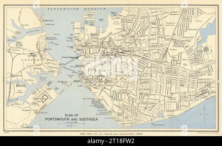 PORTSMOUTH. Vintage town city map plan. Hampshire, 1939 Stock Photo - Alamy