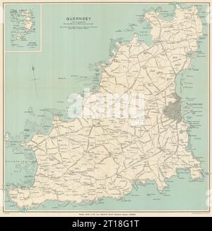 GUERNSEY inset Herm & Jethou. St Peter Port. Channel Islands. WARD LOCK ...