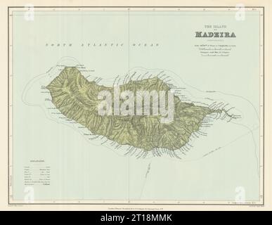 The Island Of Madeira. Rivers Mountains. STANFORD 1904 old antique map ...