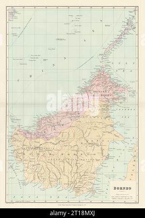 Dutch & British North Borneo Sarawak Kalimantan Palawan. STANFORD 1904 ...