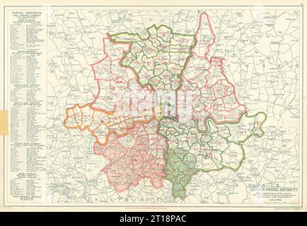 LONDON POSTAL DISTRICTS. Post code areas. N NW W SW SE E. BACON 1920 ...