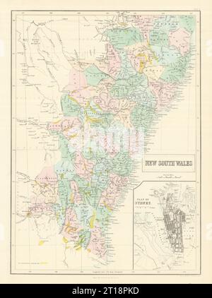 NEW SOUTH WALES showing Gold Rush fields/diggings. Sydney RAPKIN/TALLIS ...