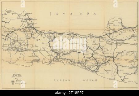Motoring map of East Java, Indonesia. VAN STOCKUM 1930 old vintage ...