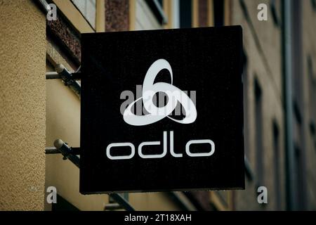 Berlin, Deutschland. 12th Oct, 2023. Logo of the fashion label Nike ...