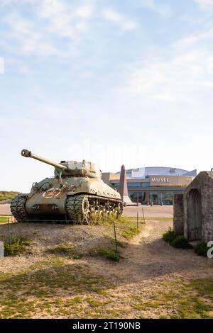 M4 Sherman tank and monument to the 4th Infantry Division of the US ...