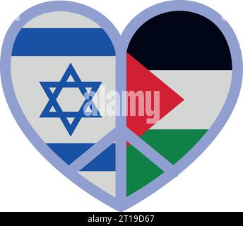 israel and palestine flags in peace symbol Stock Vector Image & Art - Alamy