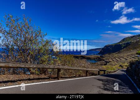Winding narrow dangerous roads in the Canary Islands Spain Stock Photo ...