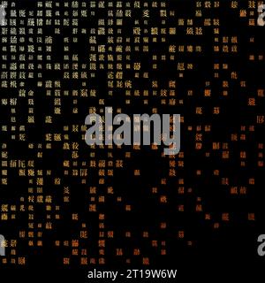 Amazing matrix background in yellow green colors. Grid of random old ...