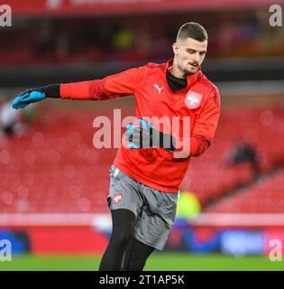 Serbia goalkeeper Veljko Ilic during the UEFA Euro U21 Championship ...