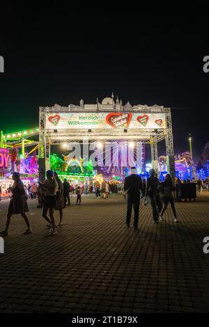 At night at the Canstatter Wasen, Stuttgart, Germany Stock Photo - Alamy