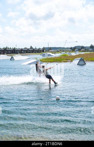 Young men grow their wake boarding skills at the 313 Cable Park, HBH v ...