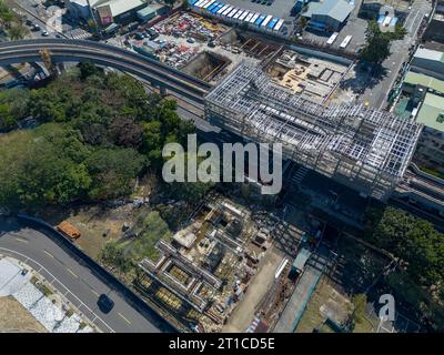 Aerial view of Sanxia District in New Taipei City, Taiwan. National ...